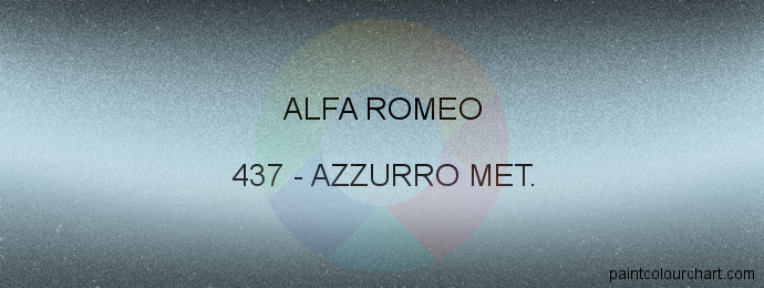 437 Azzurro Met. for Alfa Romeo bodywork | PaintColourChart.com