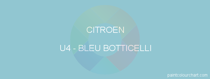 U4 Bleu Botticelli for Citroen bodywork | PaintColourChart.com