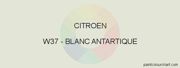 W37 Blanc Antartique for Citroen bodywork | PaintColourChart.com