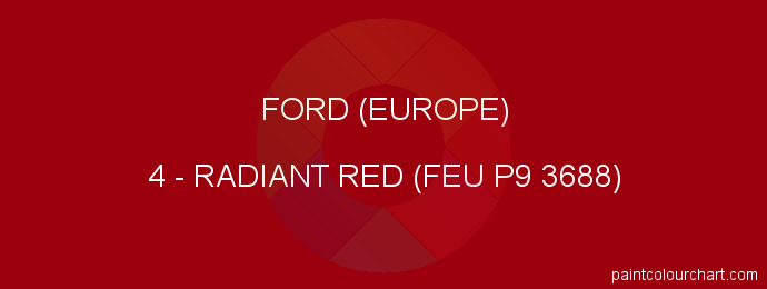 4 Radiant Red (feu P9 3688) for Ford (europe) bodywork ...