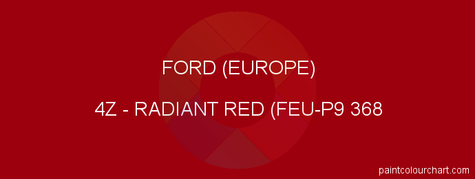 4Z Radiant Red (feu-p9 368 for Ford (europe) bodywork ...