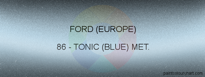 86 Tonic (blue) Met. for Ford (europe) bodywork | PaintColourChart.com
