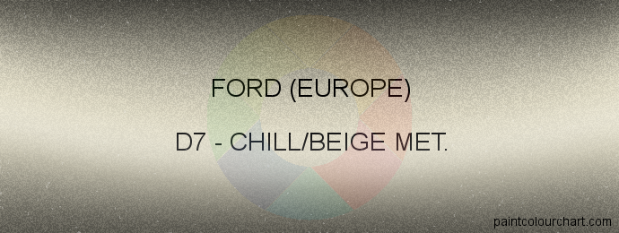D7 Chill/beige Met. for Ford (europe) bodywork | PaintColourChart.com