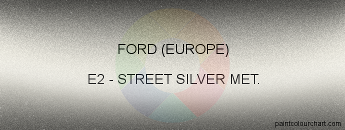 E2 Street Silver Met. for Ford (europe) bodywork | PaintColourChart.com