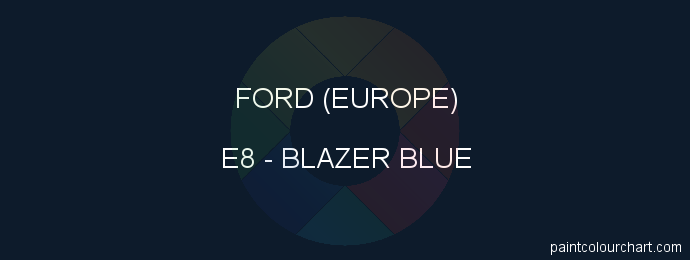 E8 Blazer Blue for Ford (europe) bodywork | PaintColourChart.com