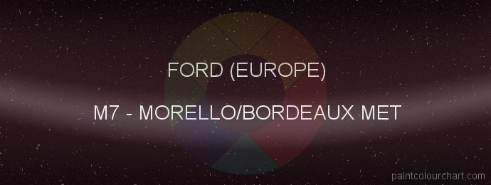 M7 Morello/bordeaux Met for Ford (europe) bodywork | PaintColourChart.com