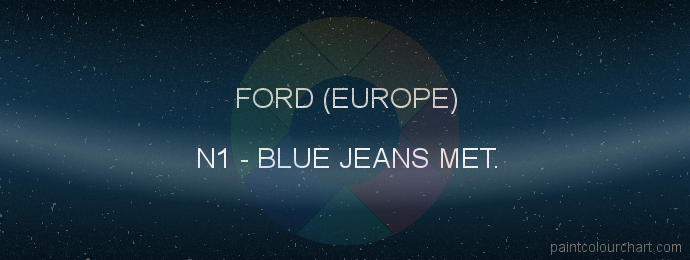 N1 Blue Jeans Met. for Ford (europe) bodywork | PaintColourChart.com