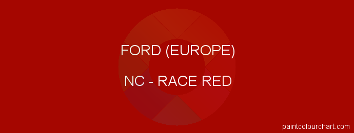 NC Race Red for Ford (europe) bodywork | PaintColourChart.com