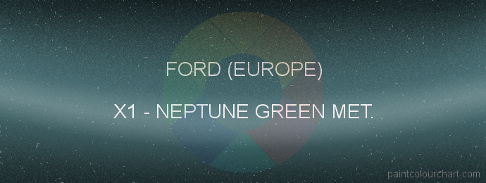 X1 Neptune Green Met. for Ford (europe) bodywork | PaintColourChart.com