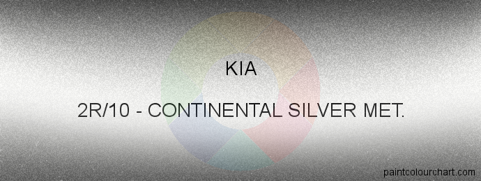 2R/10 Continental Silver Met. for Kia bodywork | PaintColourChart.com