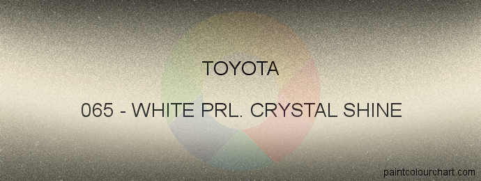 065 White Prl. Crystal Shine for Toyota bodywork | PaintColourChart.com
