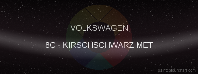 8C Kirschschwarz Met. for Volkswagen bodywork | PaintColourChart.com