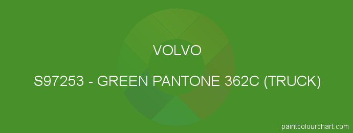 S97253 Green Pantone 362c (truck) for Volvo bodywork | PaintColourChart.com