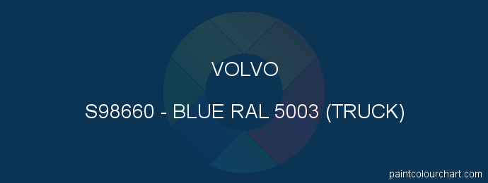 S98660 Blue Ral 5003 (truck) for Volvo bodywork | PaintColourChart.com